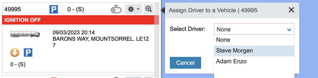 How to assign a driver to a vehicle